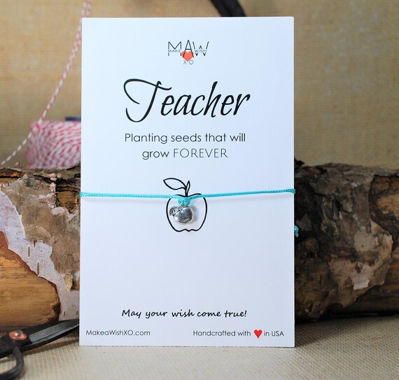 Teacher Appreciation Gift Teacher Gifts Apple Bracelet | Etsy