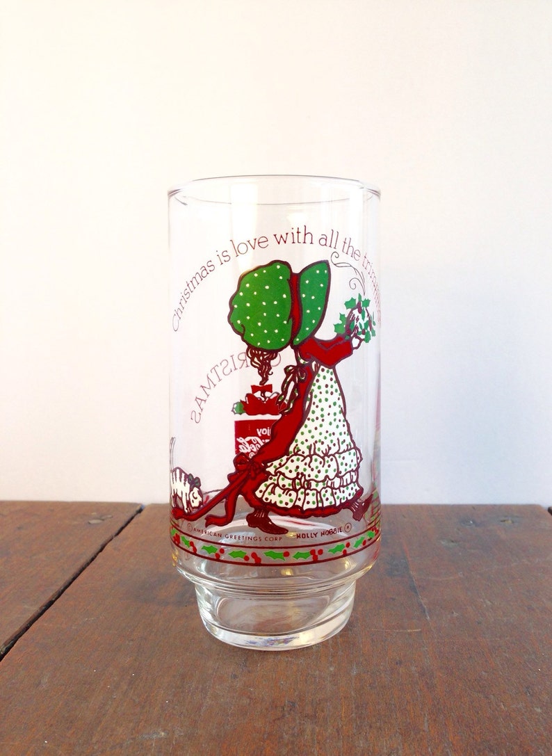 Coke Glass Vintage Holly Hobbie Coca Cola Collectible 1970s Christmas