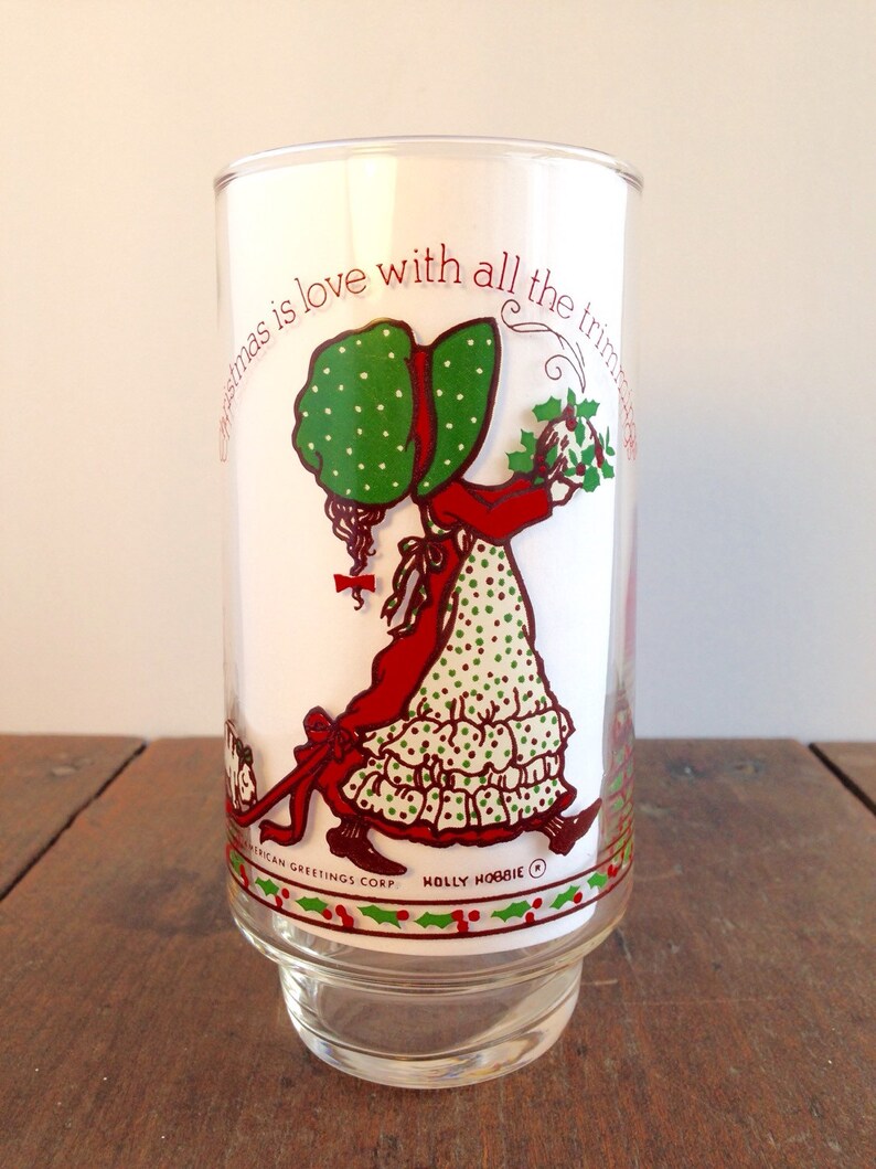 Coke Glass Vintage Holly Hobbie Coca Cola Collectible 1970s Christmas