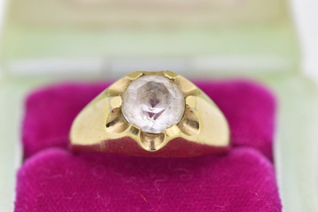 Vintage Uncas 18k Gold Filled Men's Goshenite Ring - Etsy