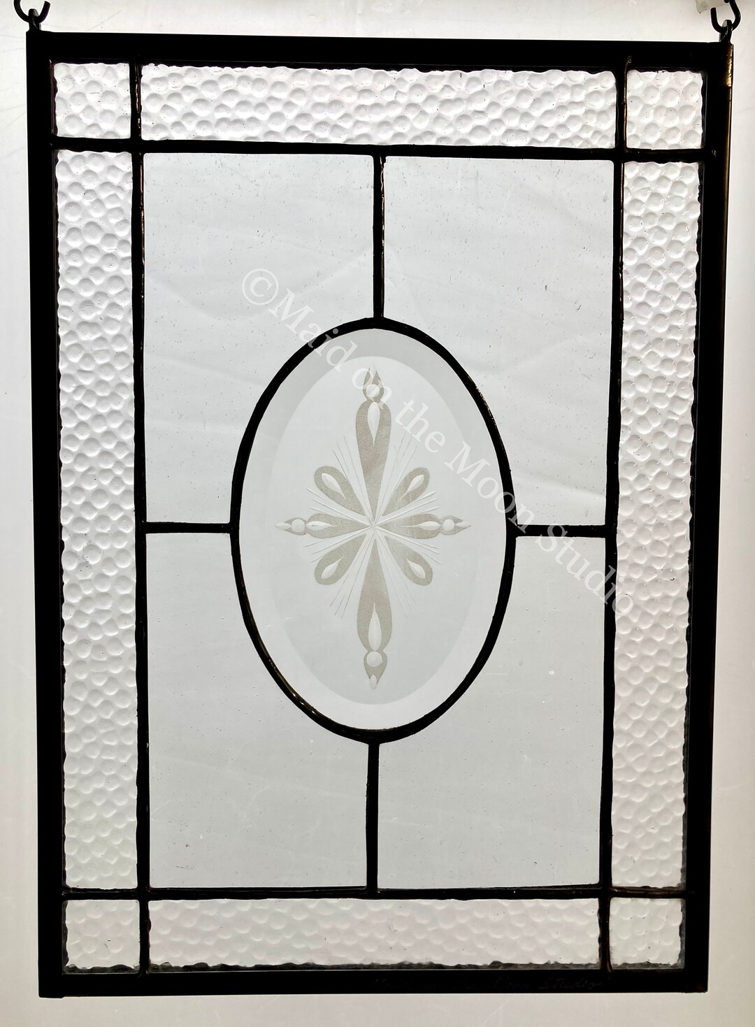Small Clear Traditional Glass Panel - Etched Starburst Bevel Panel - Etsy