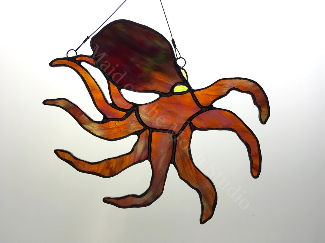Stained Glass Octopus, Octopus Suncatcher, Octopus, truckin' Octopus - Etsy