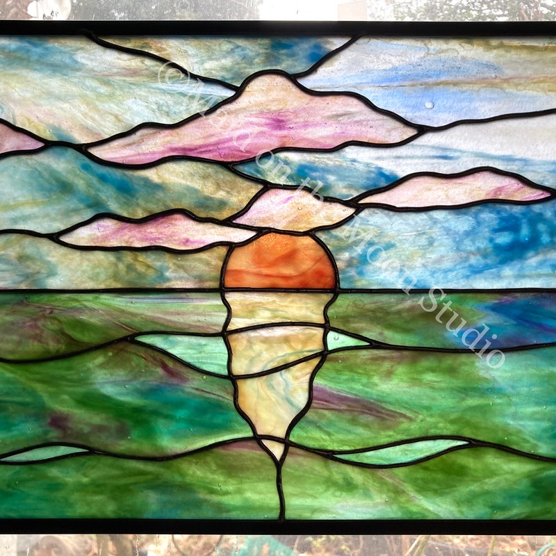 Stain Glass Panel Sunset - Etsy