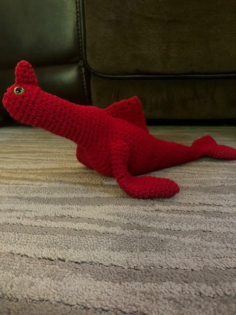 Red Sea Monster Crochet Pattern, Amigurumi Red Bluster Beast (digital ...