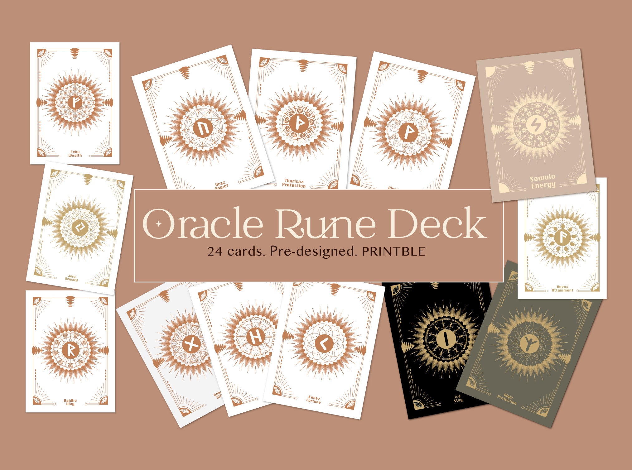 Runes Oracle Cards PRINTABLE PDF | Etsy