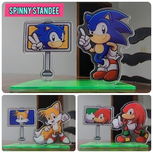 Spinning Goal Post Sonic Tails Knuckles Double-sided Acrylic Standee - Etsy