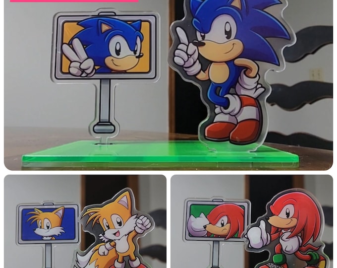 Spinning Goal Post Sonic Tails Knuckles Double-sided Acrylic Standee - Etsy