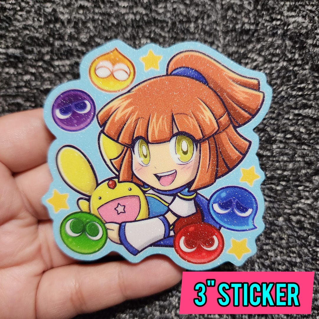 Puyo Puyo Arle and Carbuncle 3" Waterproof Vinyl Sticker - Etsy