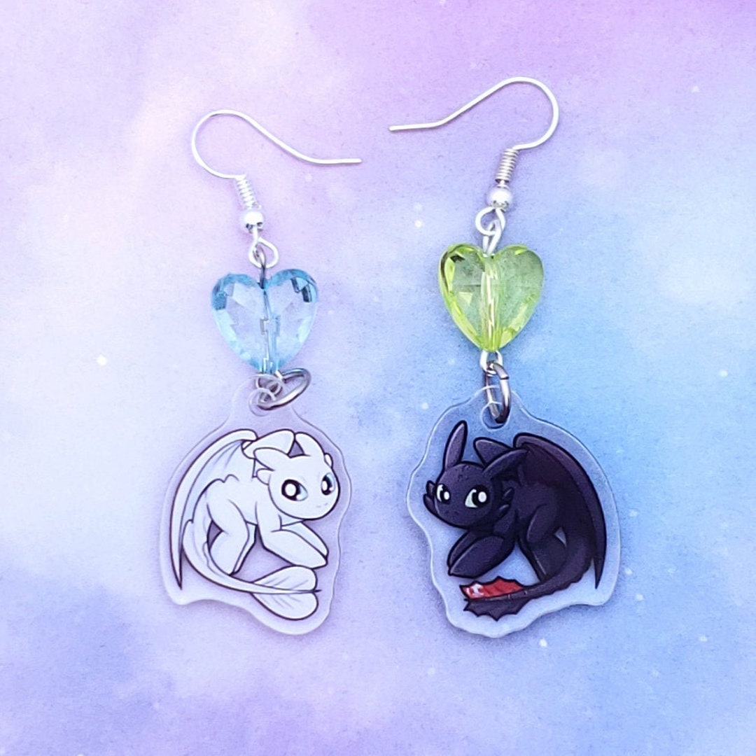 Toothless and Light Fury HTTYD Earrings - Etsy