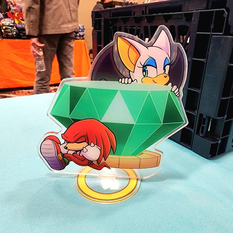 Knuckles and Rouge Master Emerald Double-sided Acrylic Standee - Etsy