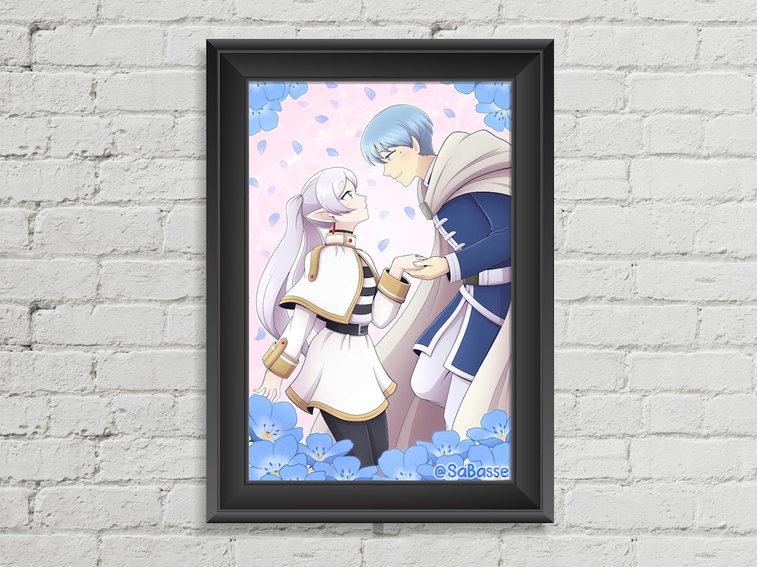 Frieren and Himmel Blue Moon Weed Flowers Anime Art Print - Etsy