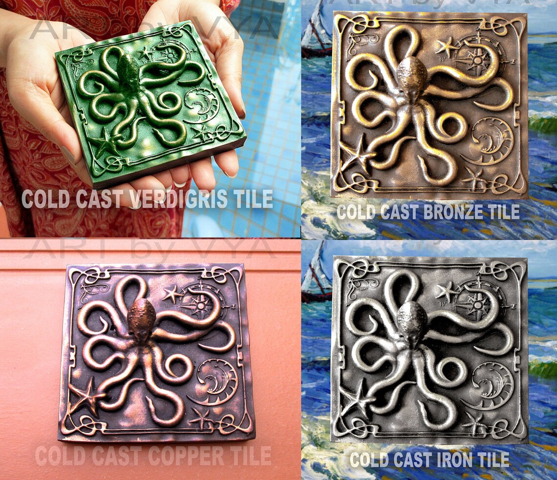 Octopus Wall Tile Tentacles Octopus Art and Statues Wall Art | Etsy