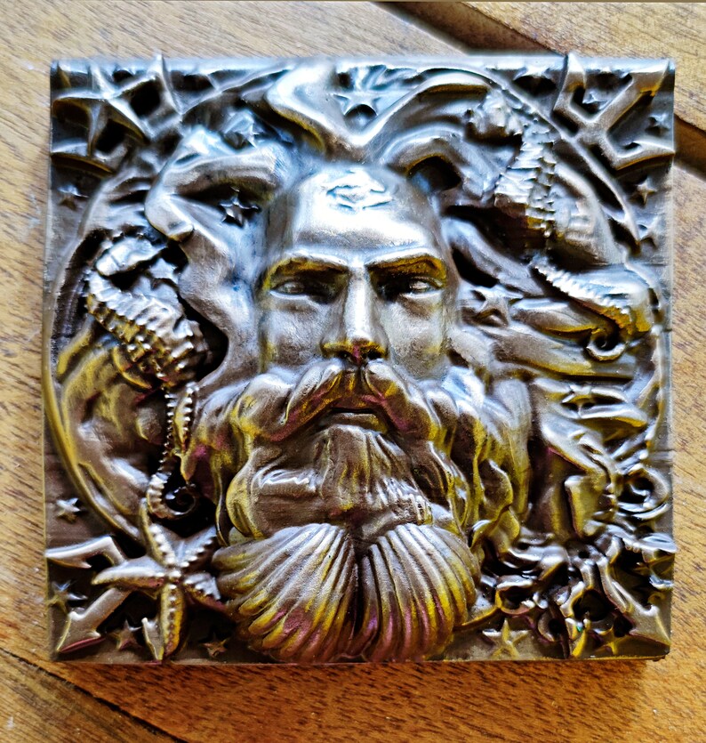 Sea God Sculpture Neptune Tile Nautical Ocean God of the Sea | Etsy