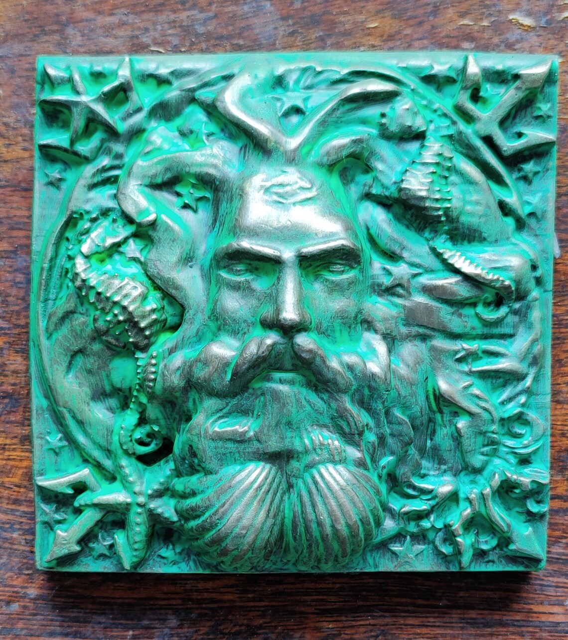 Sea God Sculpture Neptune Tile Nautical Ocean God of the Sea | Etsy