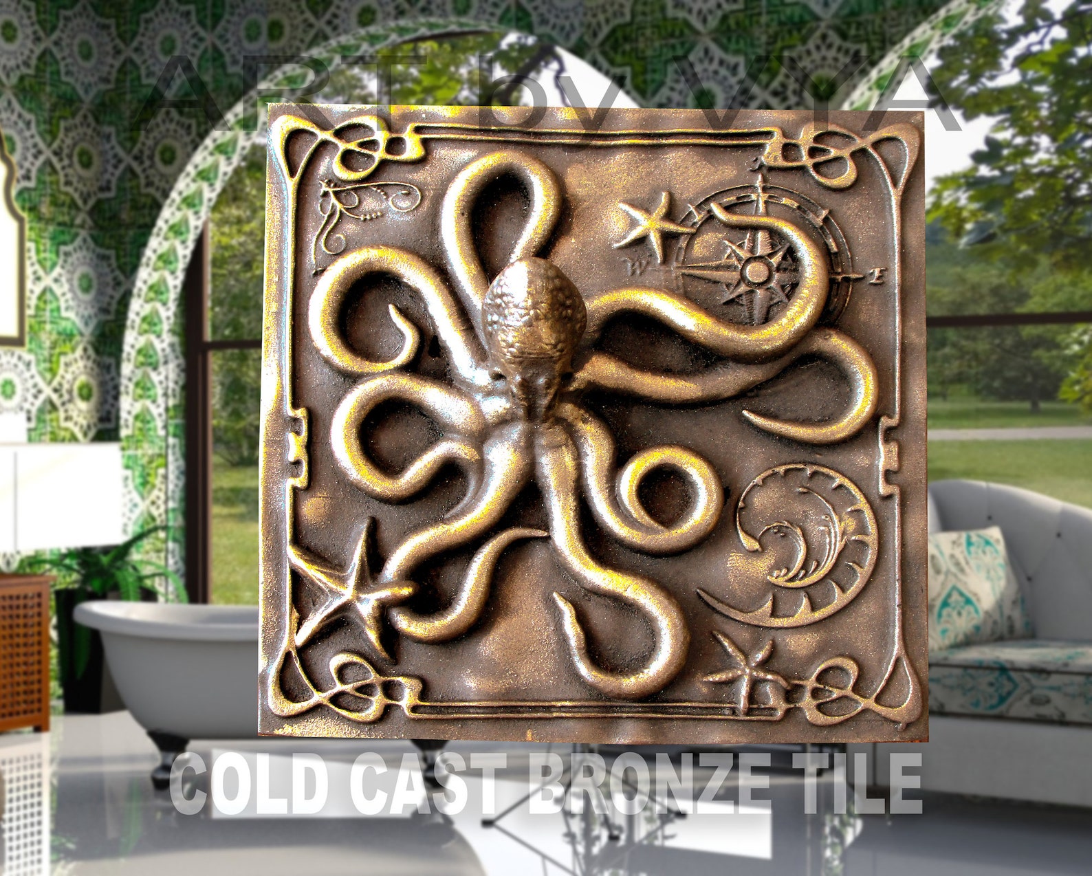 Octopus Wall Tile Tentacles Octopus Art and Statues Wall Art | Etsy