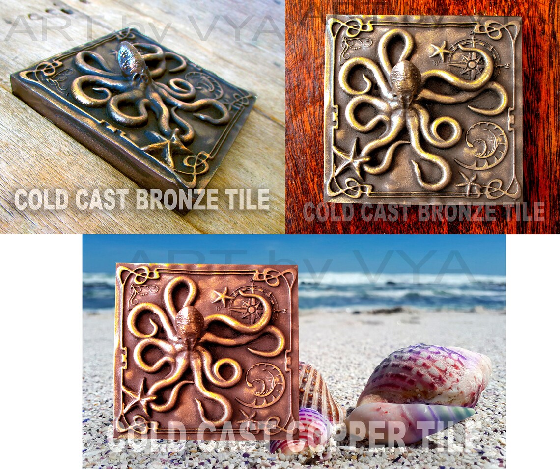 Octopus Wall Tile Tentacles Octopus Art and Statues Wall Art | Etsy