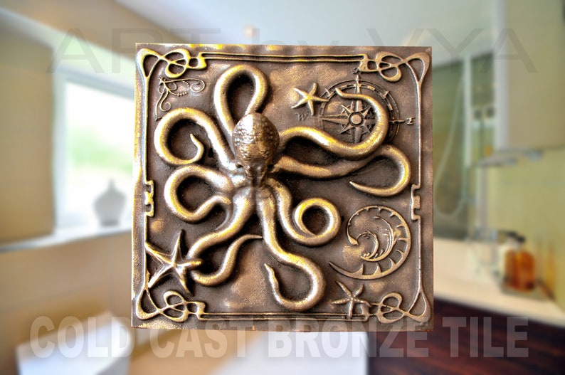 Octopus Wall Tile Tentacles Octopus Art and Statues Wall Art - Etsy
