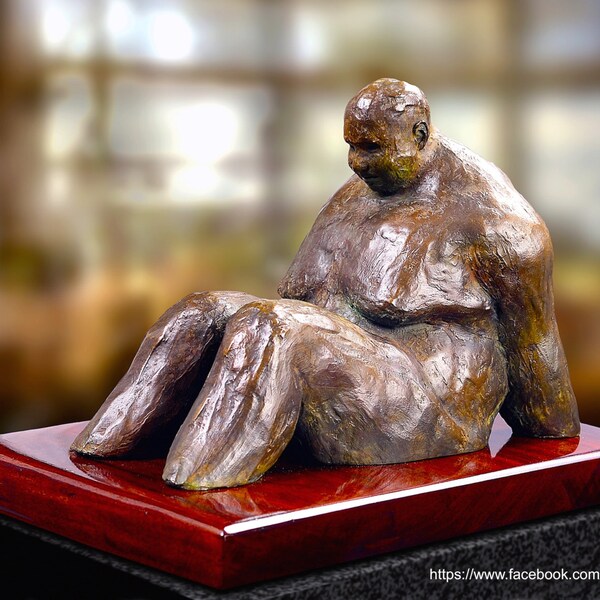 Metal Sitting Man Sculpture - Etsy