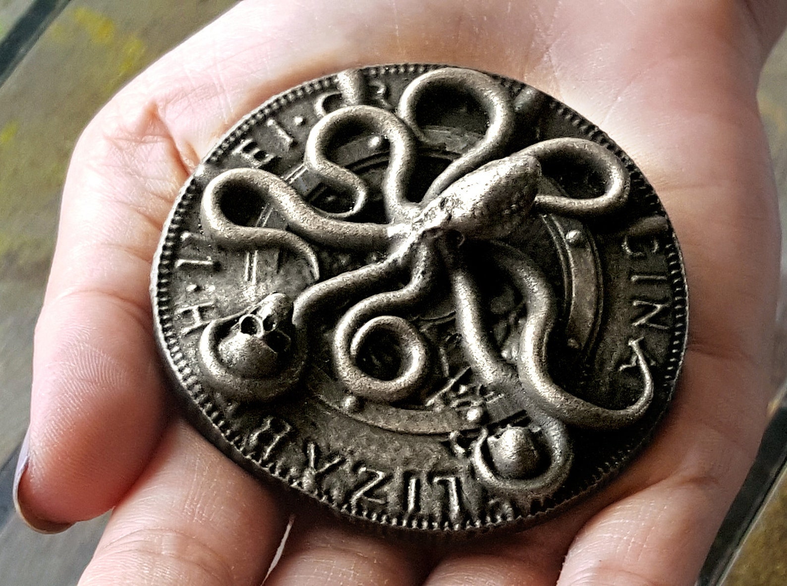 Lucky Octopus Artskull Art Octopus Sculpture Dead Man Coin - Etsy