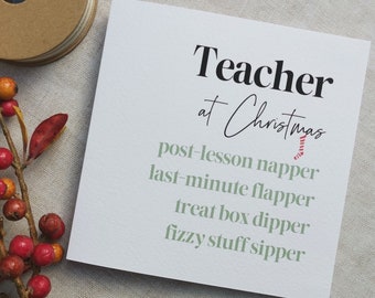 Teacher Christmas Poem Greeting Card. Modern Funny Rhyming - Etsy UK