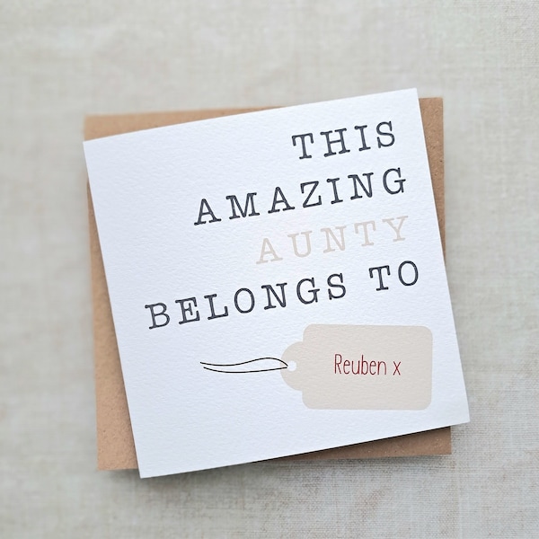 Personalised Card Aunty - Etsy UK