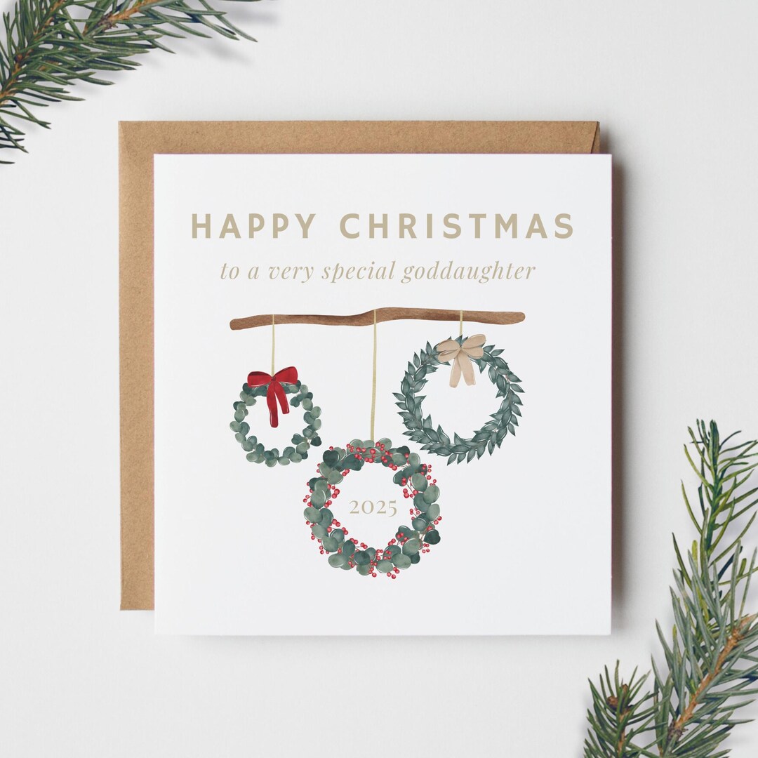 Goddaughter Christmas Card for 2025 - Modern, Minimalist & Elegant ...