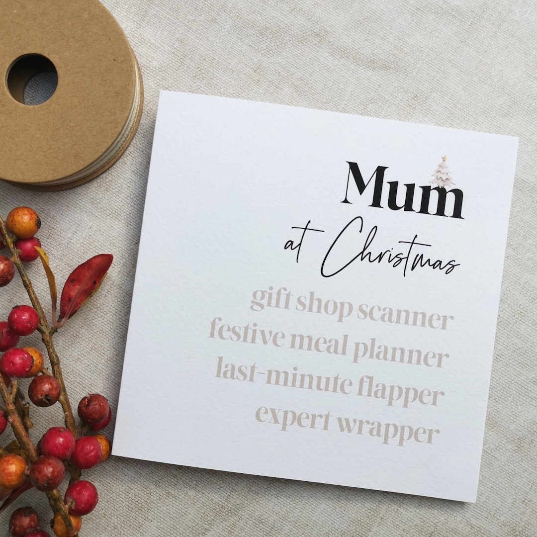 Mum Mam or Mom Christmas Poem Greeting Card. Modern Funny - Etsy
