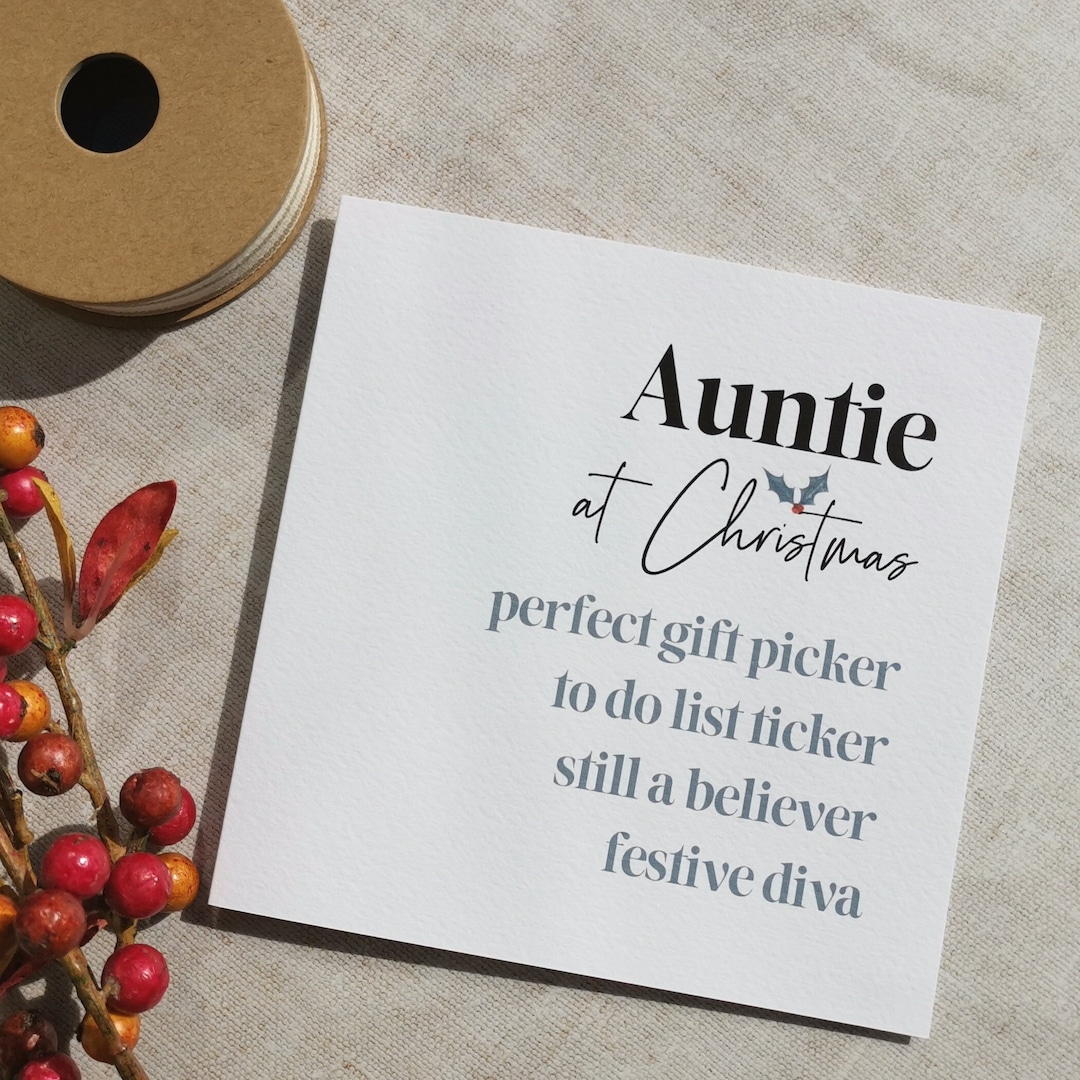 Auntie or Aunty Christmas Poem Greeting Card. Modern Funny - Etsy