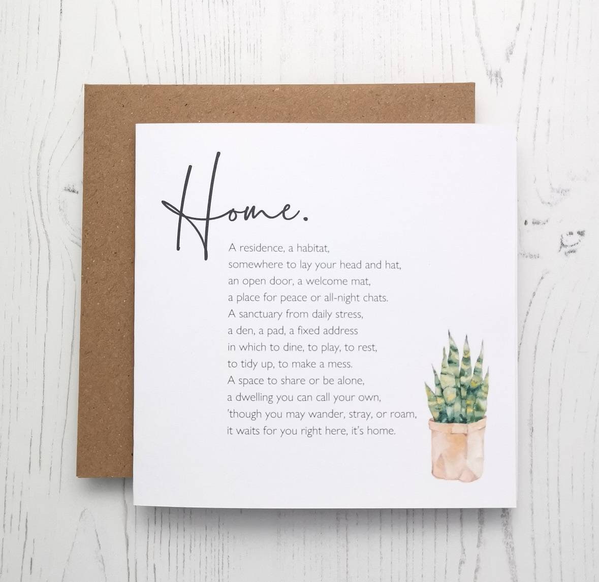 New Home Poem Card. Happy New Home or Housewarming Greeting - Etsy UK