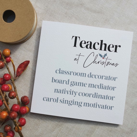 Teacher Christmas Poem Greeting Card. Modern Funny Rhyming - Etsy UK