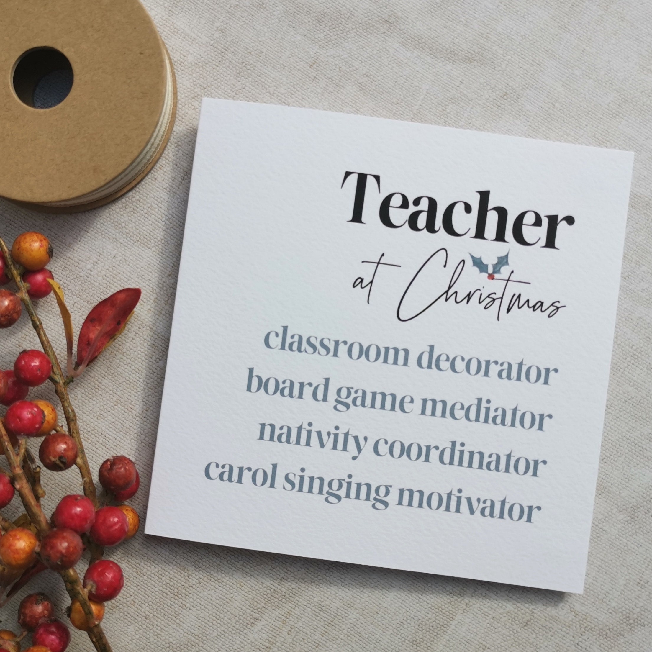 Teacher Christmas Poem Greeting Card. Modern Funny Rhyming - Etsy UK
