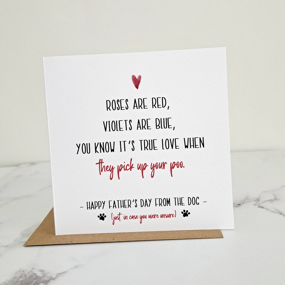 Father's Day Funny Poem Card From the Dog or Dogs for a Dog Dad / Pet ...