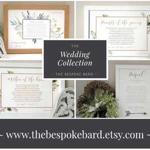 Father of the Bride Poem UNFRAMED Print. Personalised Father, Step ...
