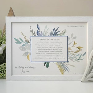 Father of the Bride Poem UNFRAMED Print. Personalised Father, Step ...