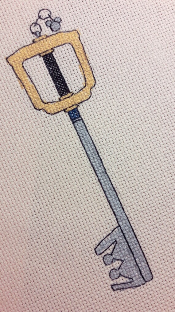 Kingdom Hearts Kingdom Key Keyblade Cross Stitch Pattern Sewing ...