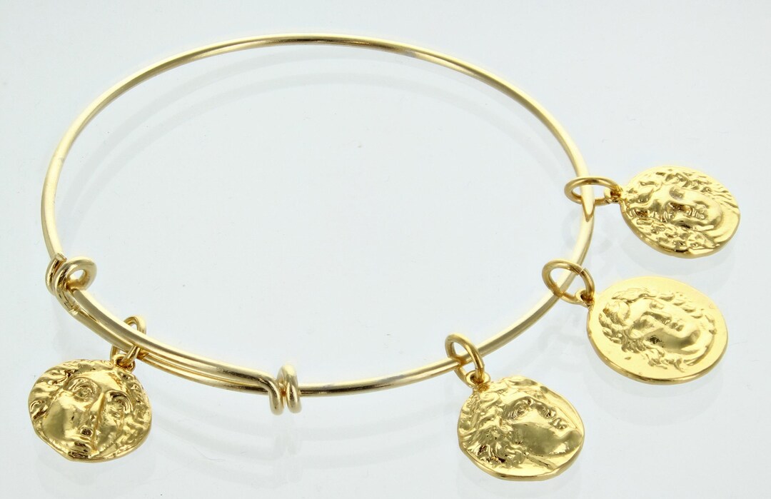 Helios and Apollo, the Sun Gods, Gold Charm Bangle - Etsy