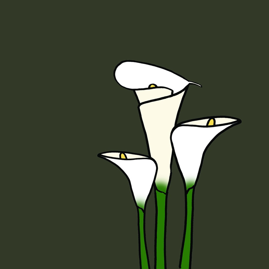 Calla Lily Greeting Card Sympathy Card Elegant Card Any - Etsy
