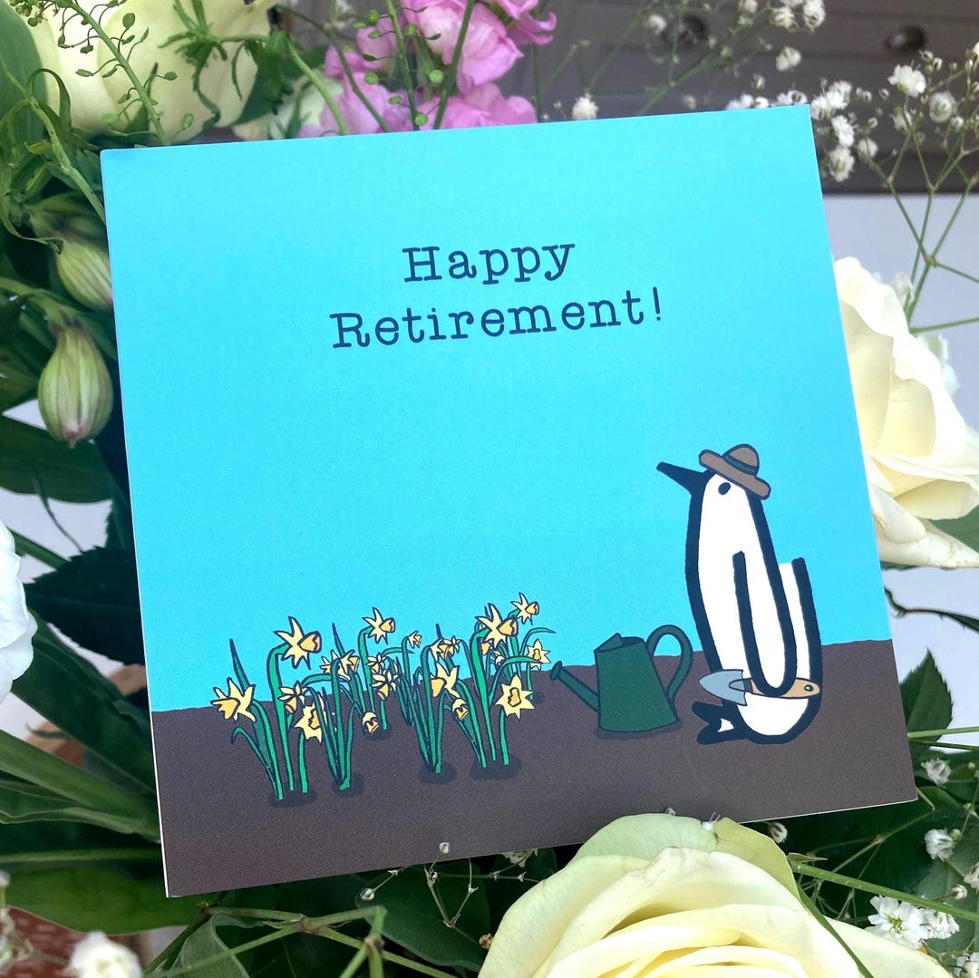 Happy Retirement! Retirement, Penguin, Gardening - Etsy