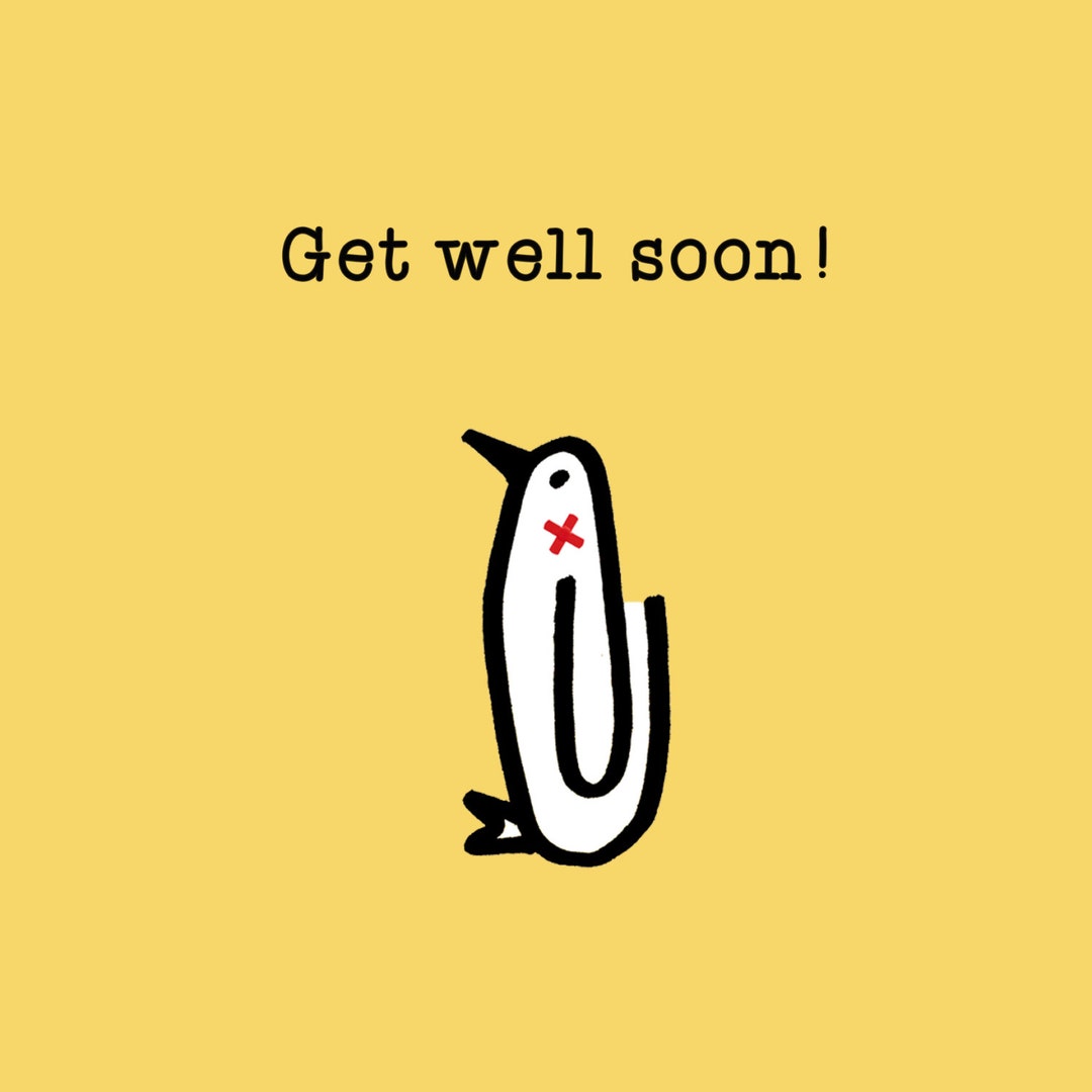 Get Well Soon! Penguin, Get Well Soon Card, Bandage, Penguin - Etsy