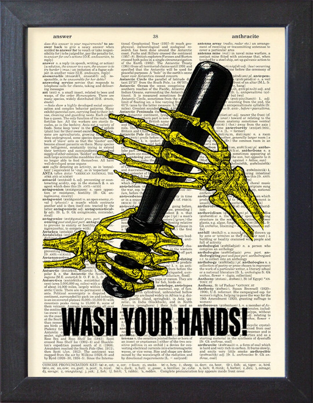 Wash Your Hands Skeleton Print Police With Baton Bobby - Etsy