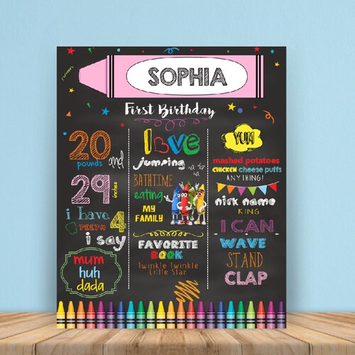 Crayon Party Frame Crayon Birthday Party Crayon Photo Booth | Etsy