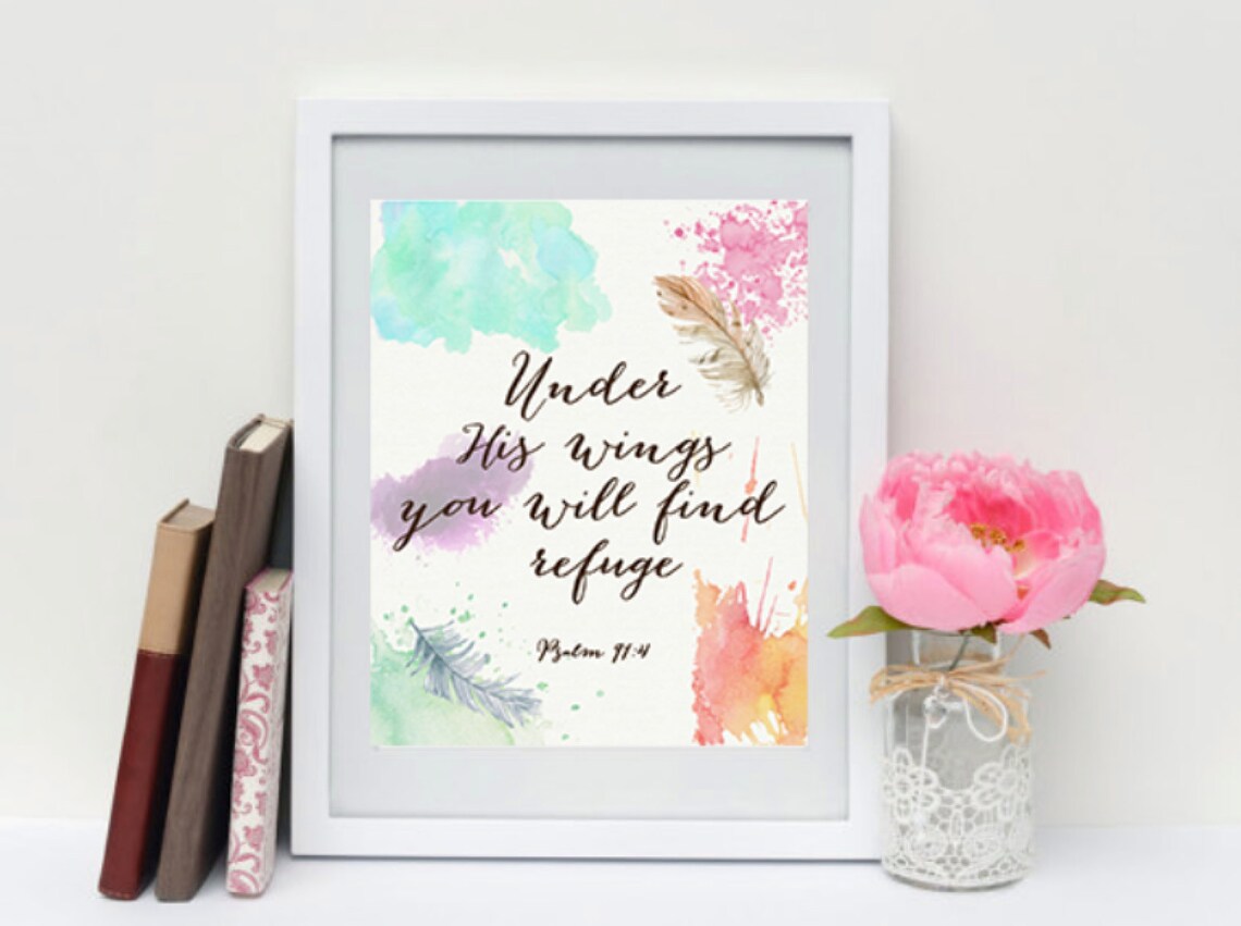 Under His Wings Wall Artbible Verse Printable Art - Etsy