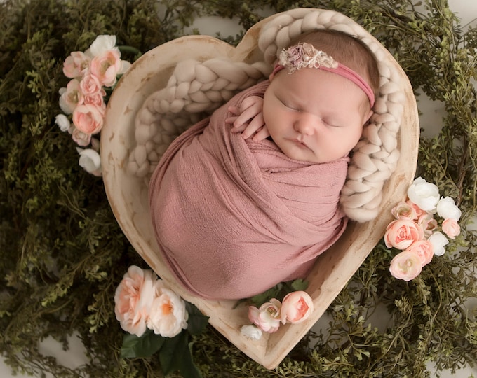 Hand Carved Heart Bowl – Newborn Photography Prop - Heart Posing Bowls ...