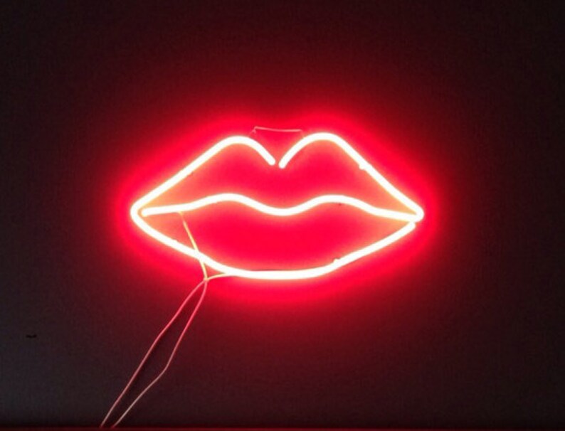 Neon Sign Lips Etsy