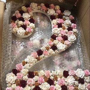 Floral Large Number • Freestanding Decorated Numbers • Birthday Decor ...