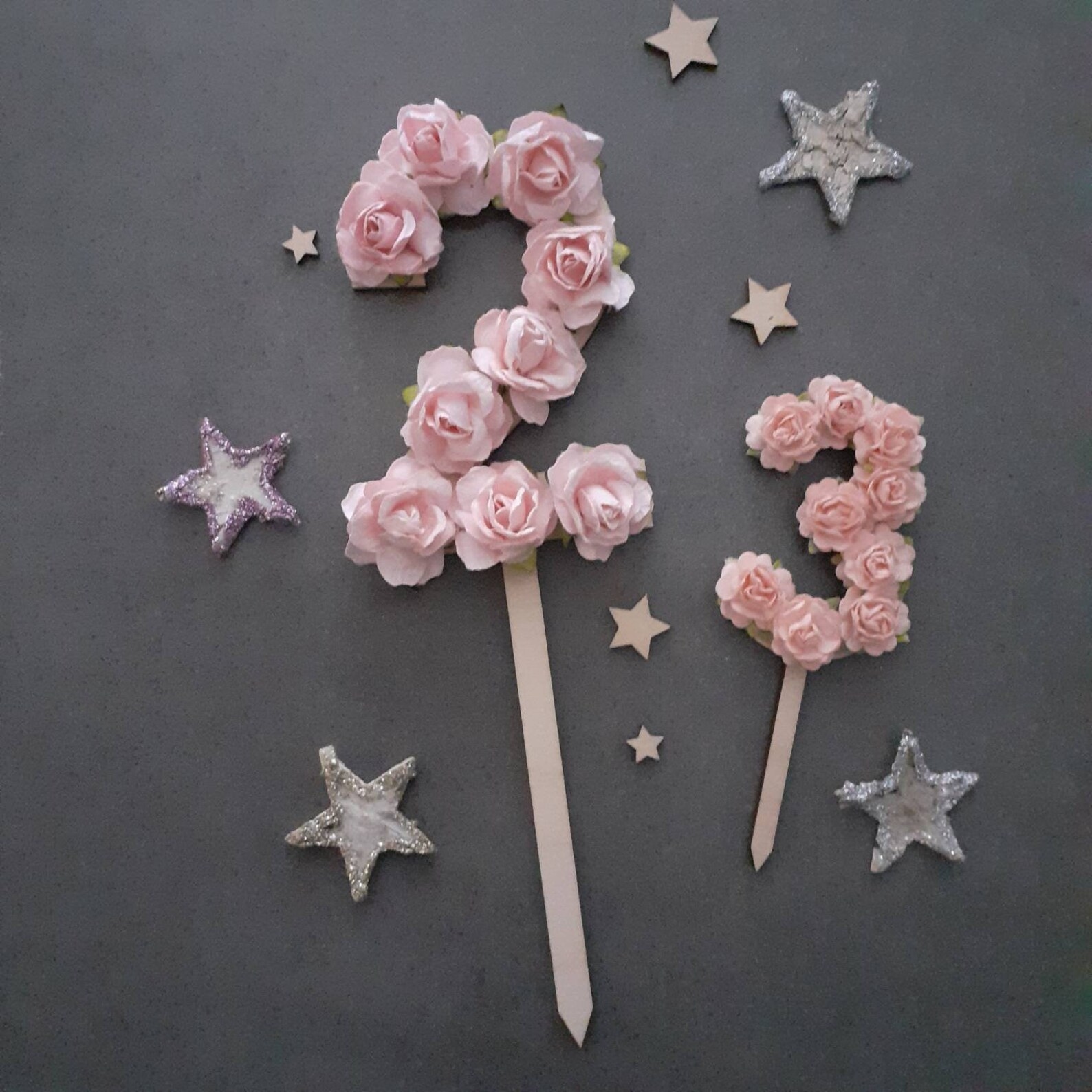 Floral Number Cake Topper • Birthday Cake Topper • Table Decor • Number ...