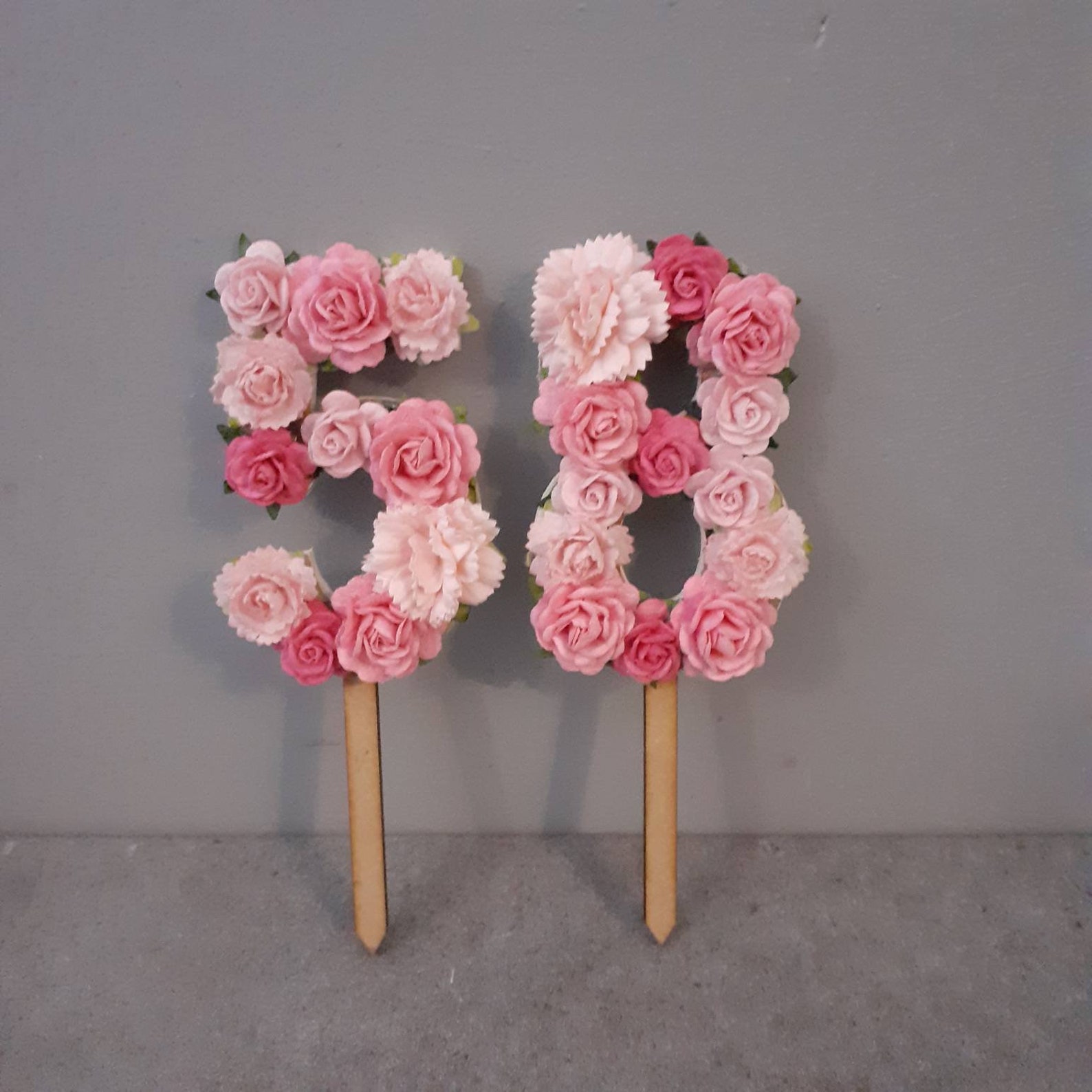 Floral Number Cake Topper • Birthday Cake Topper • Table Decor • Number ...
