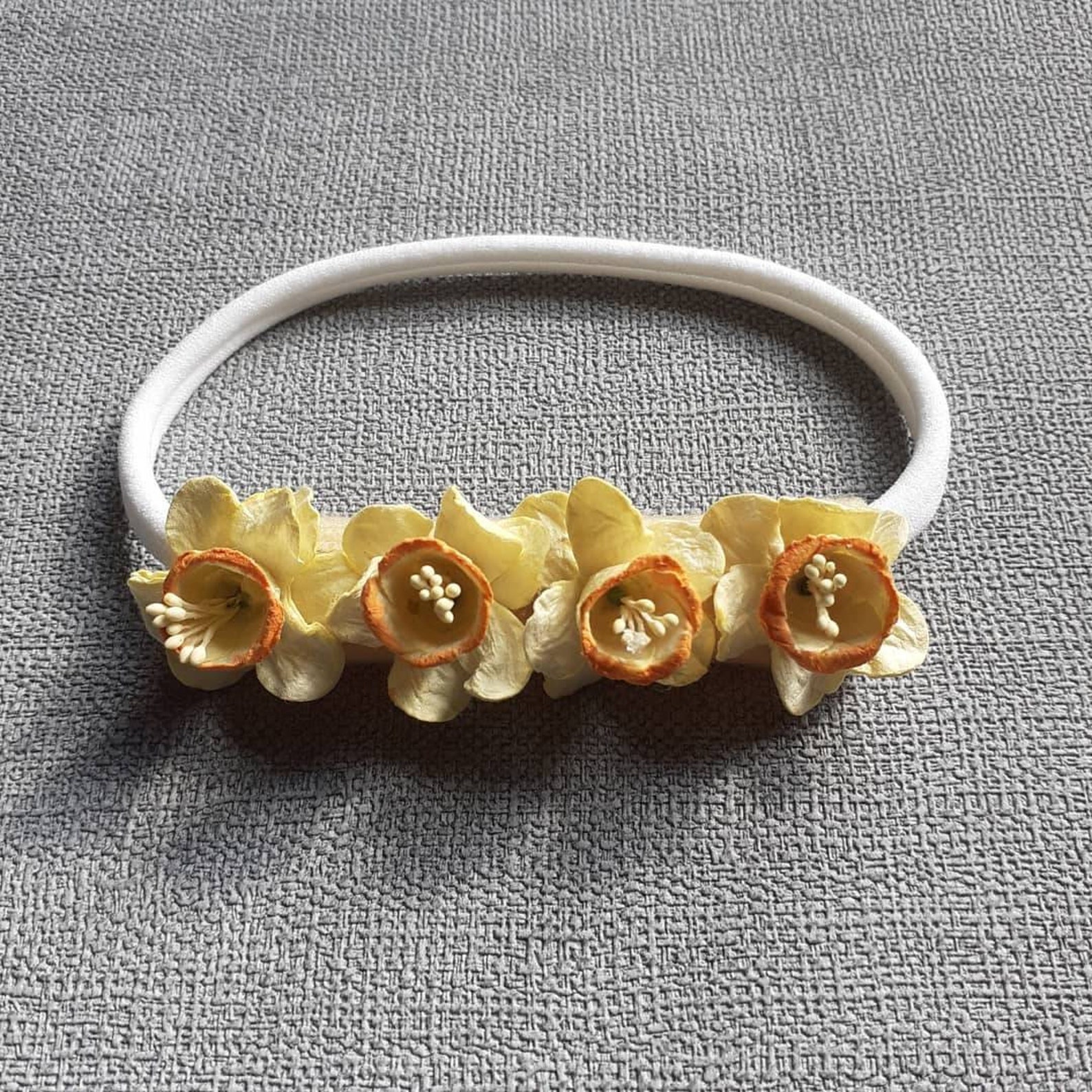 Daffodil headband spring headband floral headband flower | Etsy