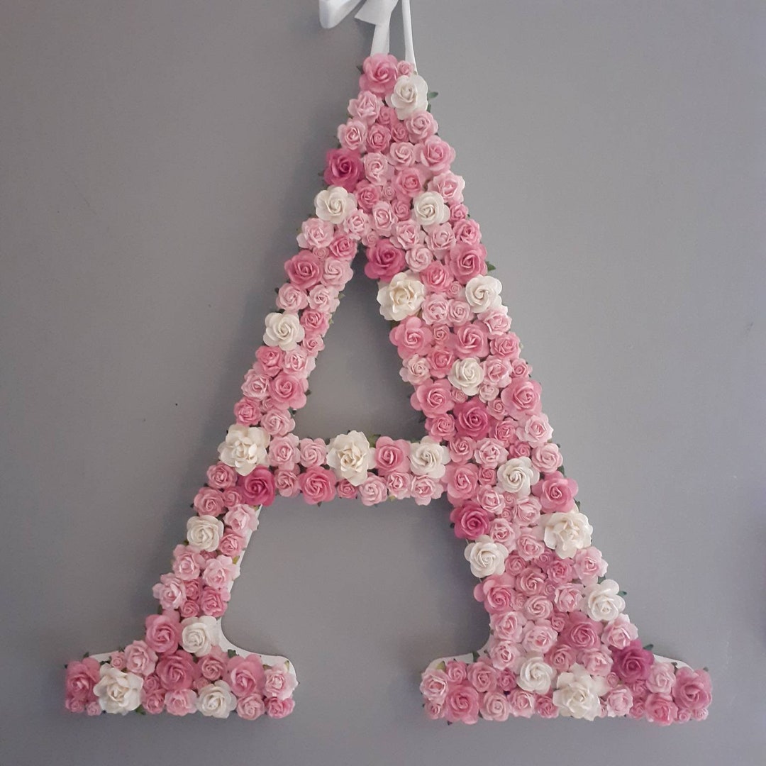 Letter • Large Floral Initial • Flower Letter • Floral Wall Decor ...