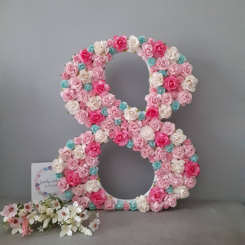 Floral Large Number Freestanding Decorated Numbers - Etsy